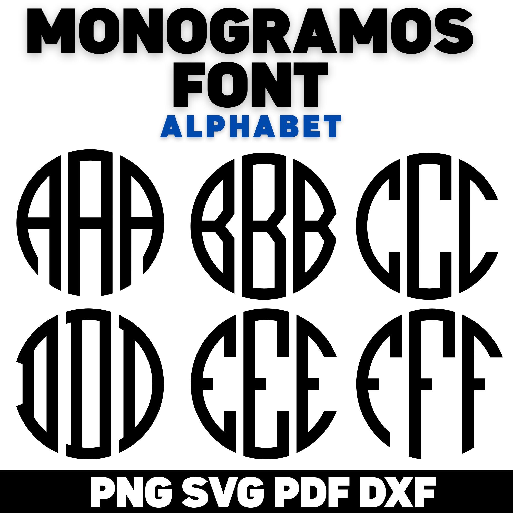 Circle Monogram Font SVG, Monogram Alphabet Svg, Round Monogram Svg ...