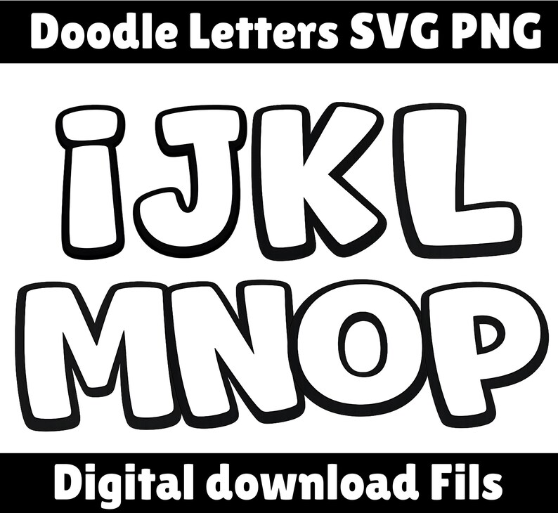Doodle Bubble Alphabet SVG PNG, Doodle Font Svg, Handwritten Font Png ...