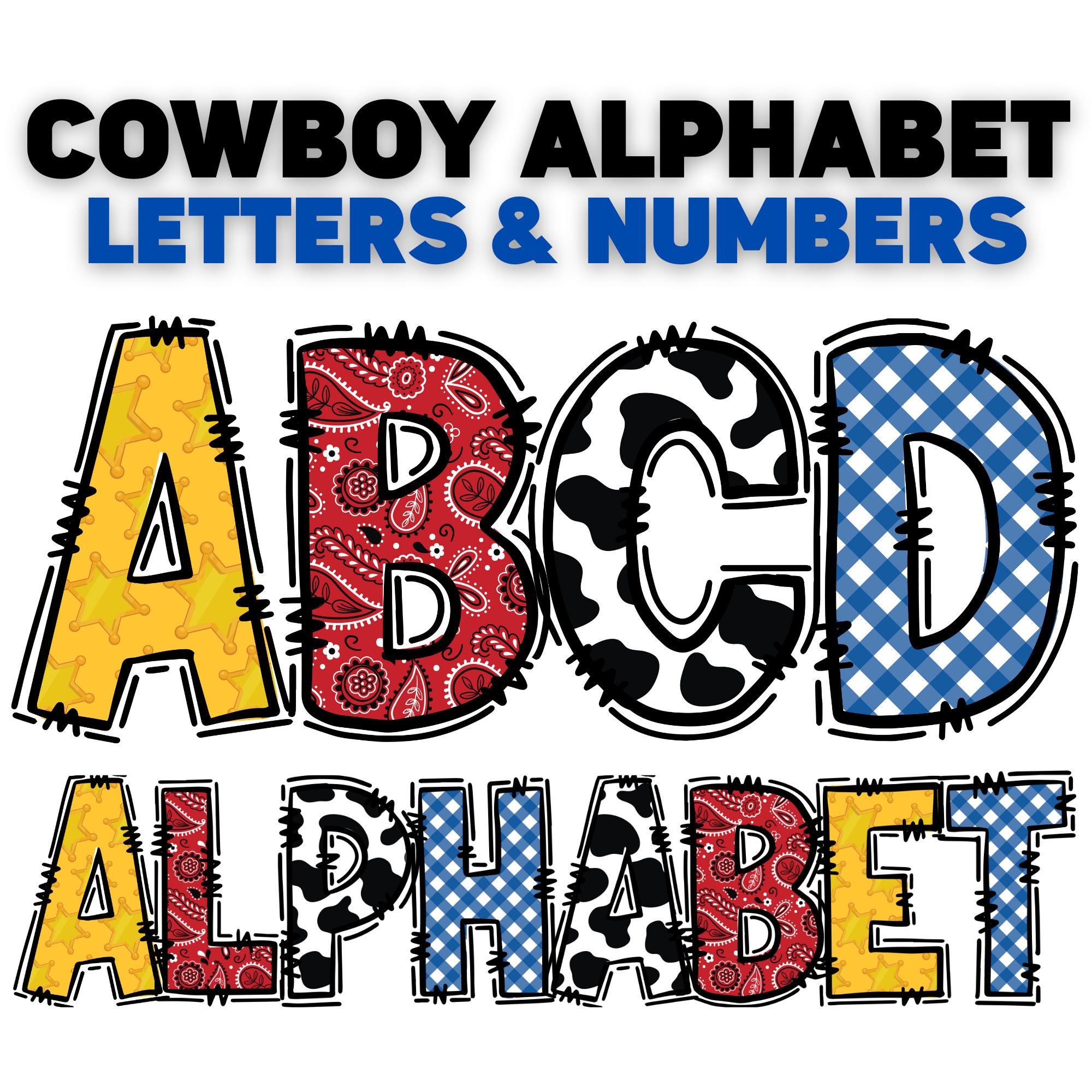 Cowboy Alphabet PNG, Western Letters & Numbers, Farm Rodeo Font Clipart ...