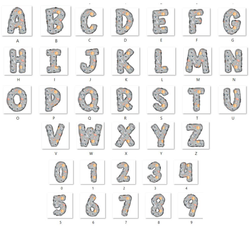 Space Alphabet Clipart Png, Cute Outer Space Letters & Numbers, Kids ...