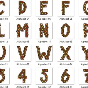Thanksgiving Alphabet Sublimation PNG, Colorful Autumn Font Letters ...