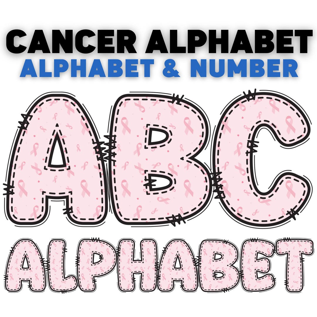 Pink Ribbon Alphabet PNG: Cancer Awareness Clipart (A-Z Letters ...