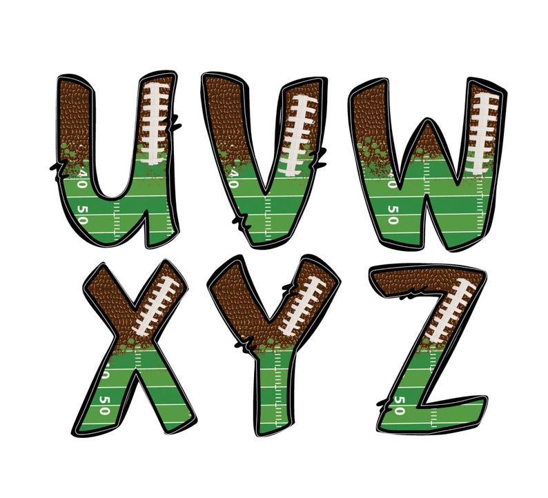 Football Font PNG: Doodle Letters Alphabet (digital Download) - Etsy