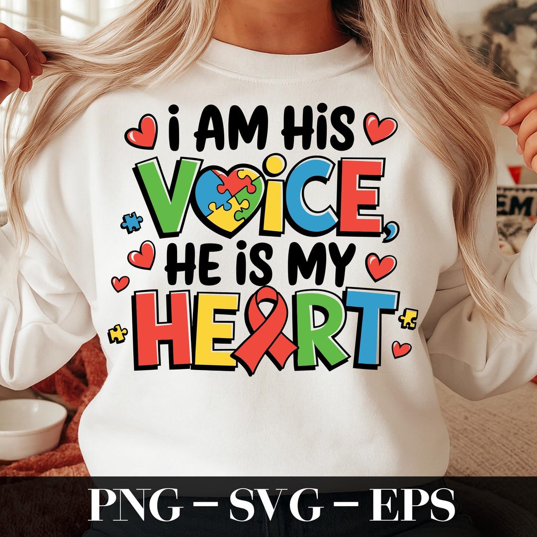 Autism Awareness SVG: I Am His Voice, Puzzle Design (digital Download ...