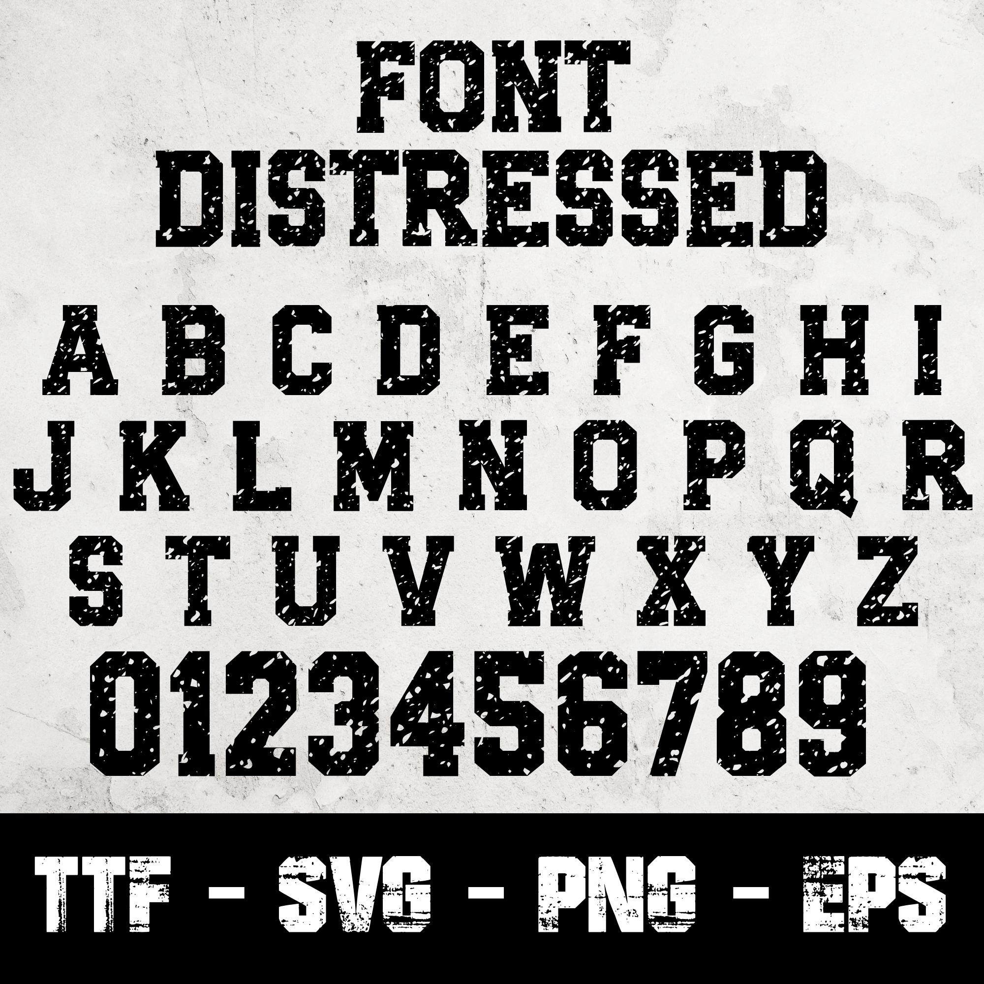 Distressed Varsity Font SVG: Grunge Alphabet & Numbers - Etsy