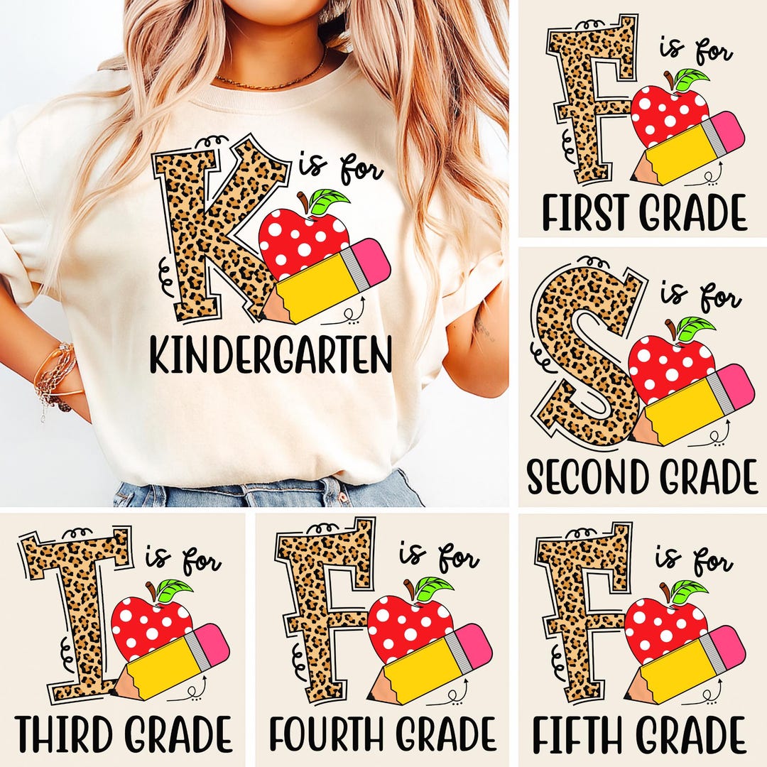 Leopard Back to School SVG Bundle, Back to School Shirt for Kids Png ...