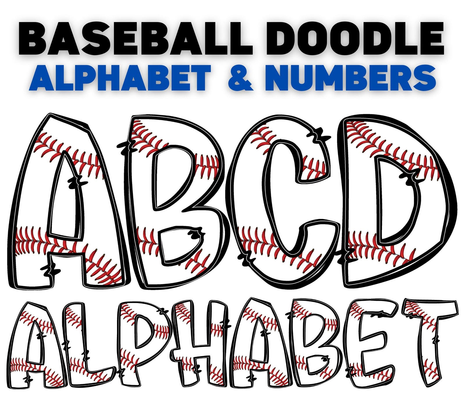 Baseball Doodle Letters Png, Alphabet Clipart Png, Baseball Hand Drawn ...