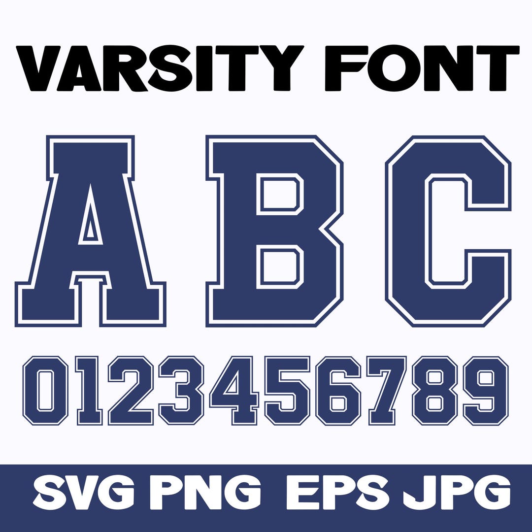 Varsity Font SVG: Sports Alphabet, Numbers (digital Download) - Etsy