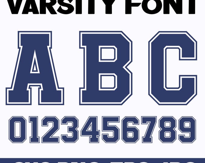 Modern Varsity Font SVG, Font SVG, Modern Fonts, Sports Font, Varsity Letters, Varsity Style ...