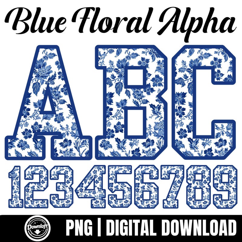 Blue Alphabet Printable - Etsy