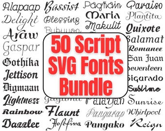 50 Script SVG Fonts Bundle - Font Bundle, Cricut, Canva Font, Fonts ...