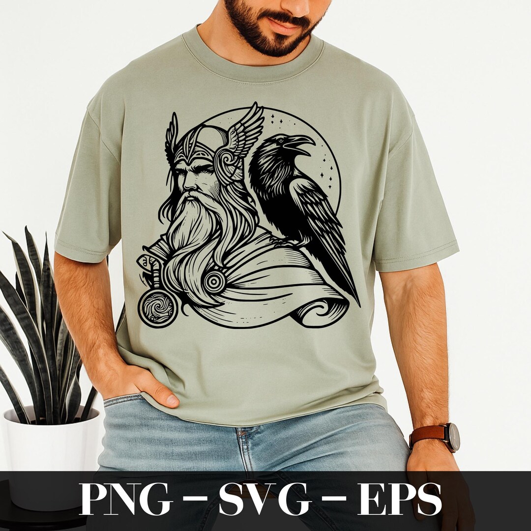 Odin Portrait Svg, Odin Art Svg, Viking Art Svg, Odin Ravens Svg ...