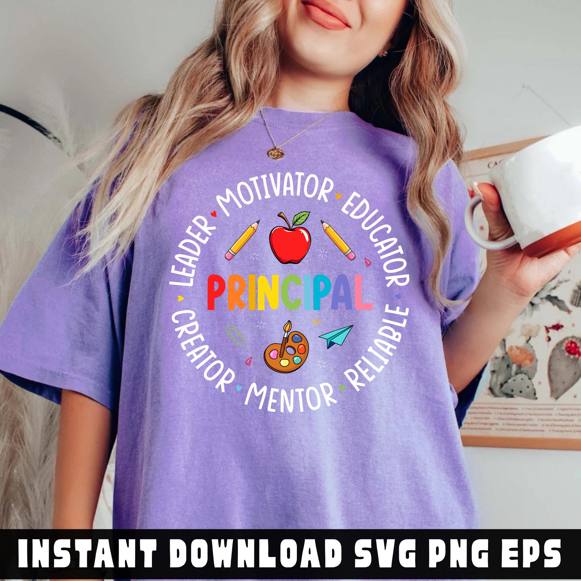 Principal Png, Back to School Shirt Design With Apple Pencil Heart ...