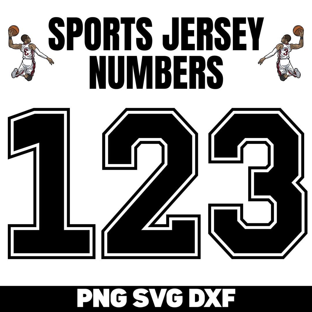 Varsity Font Numbers SVG: Black Bold Outline (digital Download) - Etsy