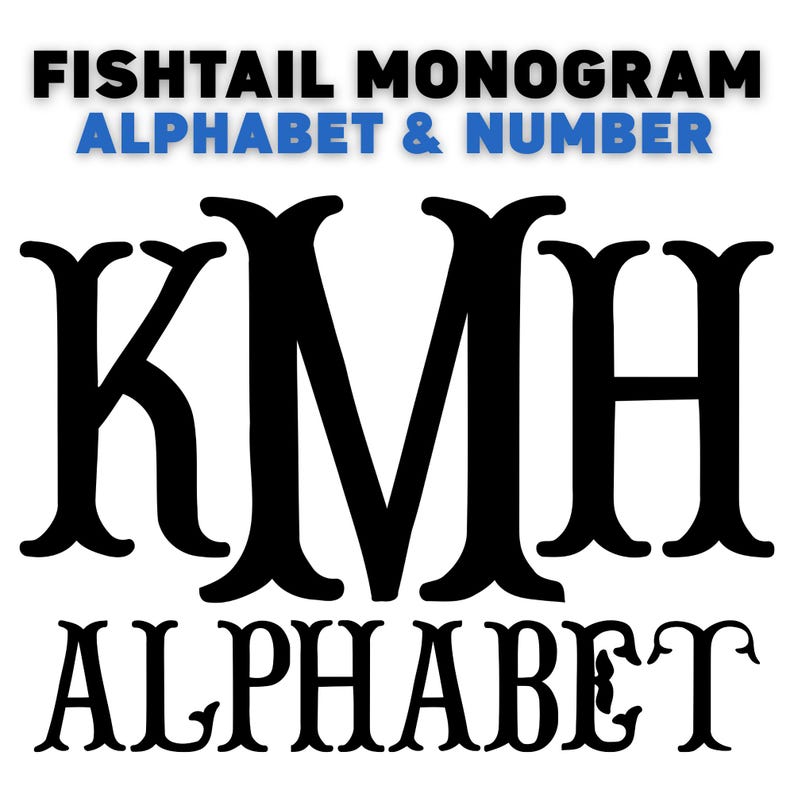 Fishtail Alphabet Monogram Svg Font, Wedding Monogram Svg, Monogram ...