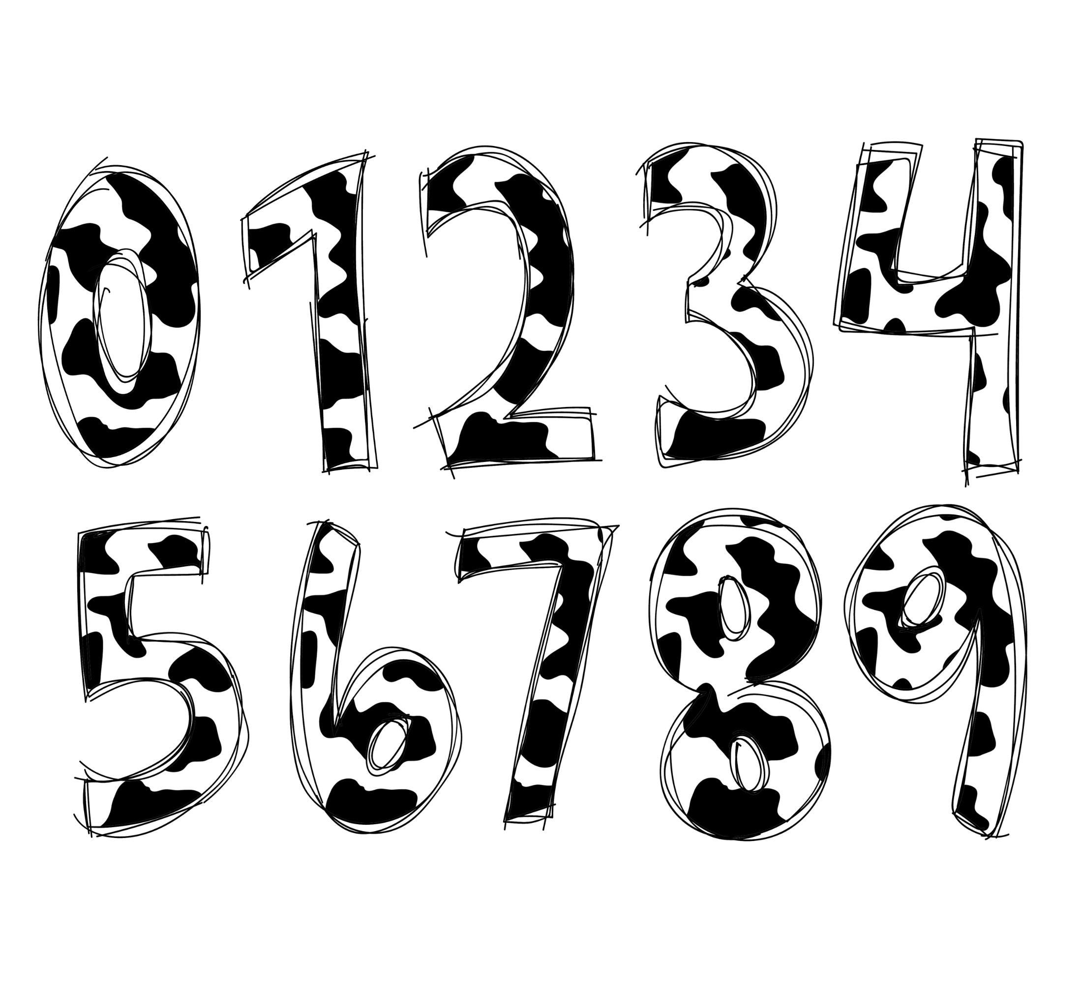 Cow Print Doodle Alphabet Letters PNG: Sublimation Clipart (instant ...