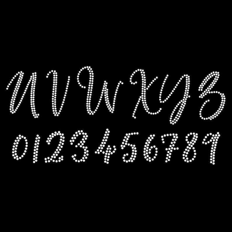 Cursive Rhinestone Template TTF, Rhinestone Font Letters Alphabet Png ...