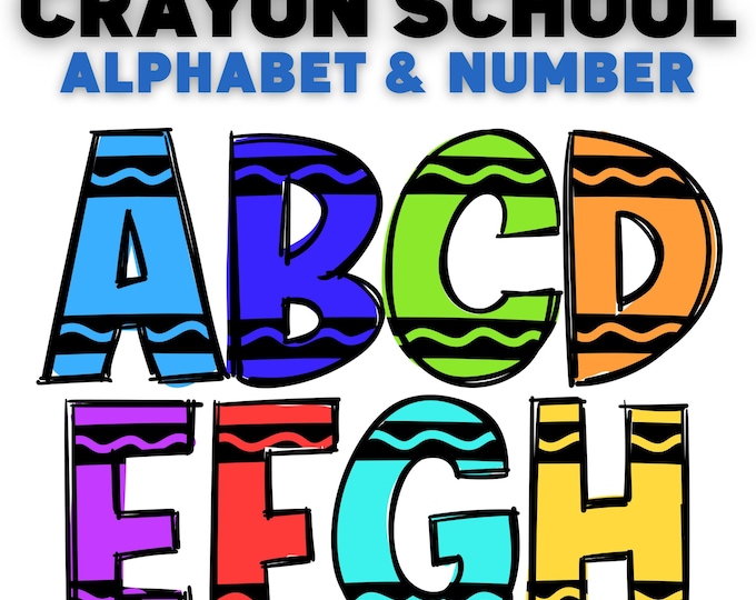 Crayon Letters & Numbers PNG, Alpha Doodle, PNG Letters, Doodle Letters ...
