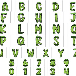 Crayon Alphabet Doodle Graphics PNG: Back to School Clip Art (digital ...