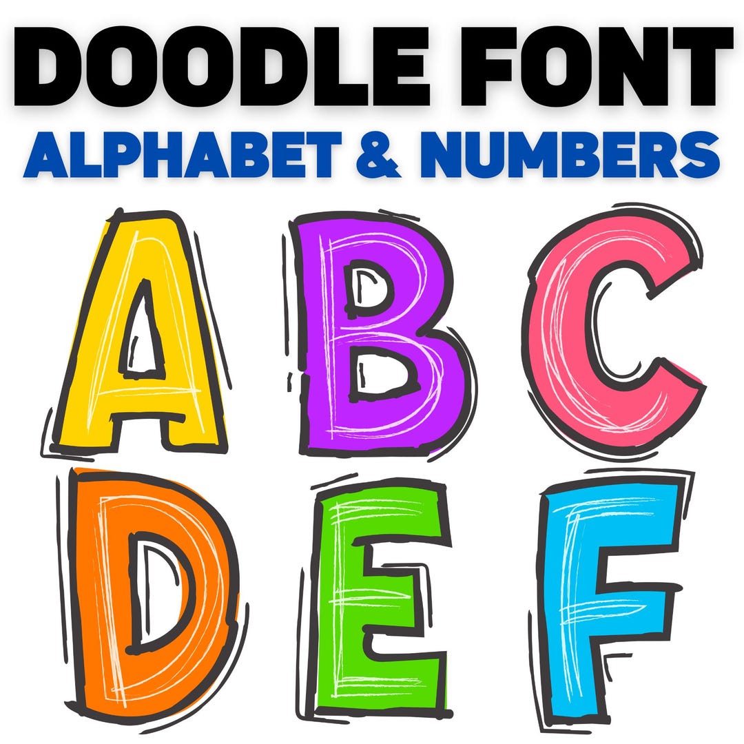 Colorful Doodle Alphabet PNG Collection: Polka Dot Sublimation (digital ...