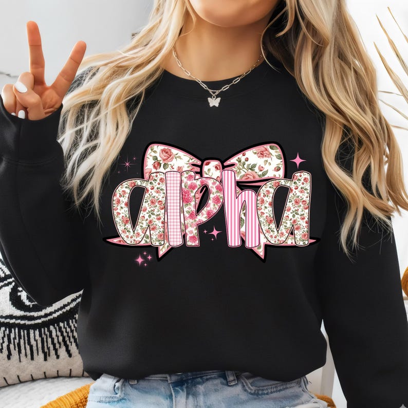 Pink Retro Floral Alphabet Png, Preppy Grand Millennial Font, Retro ...