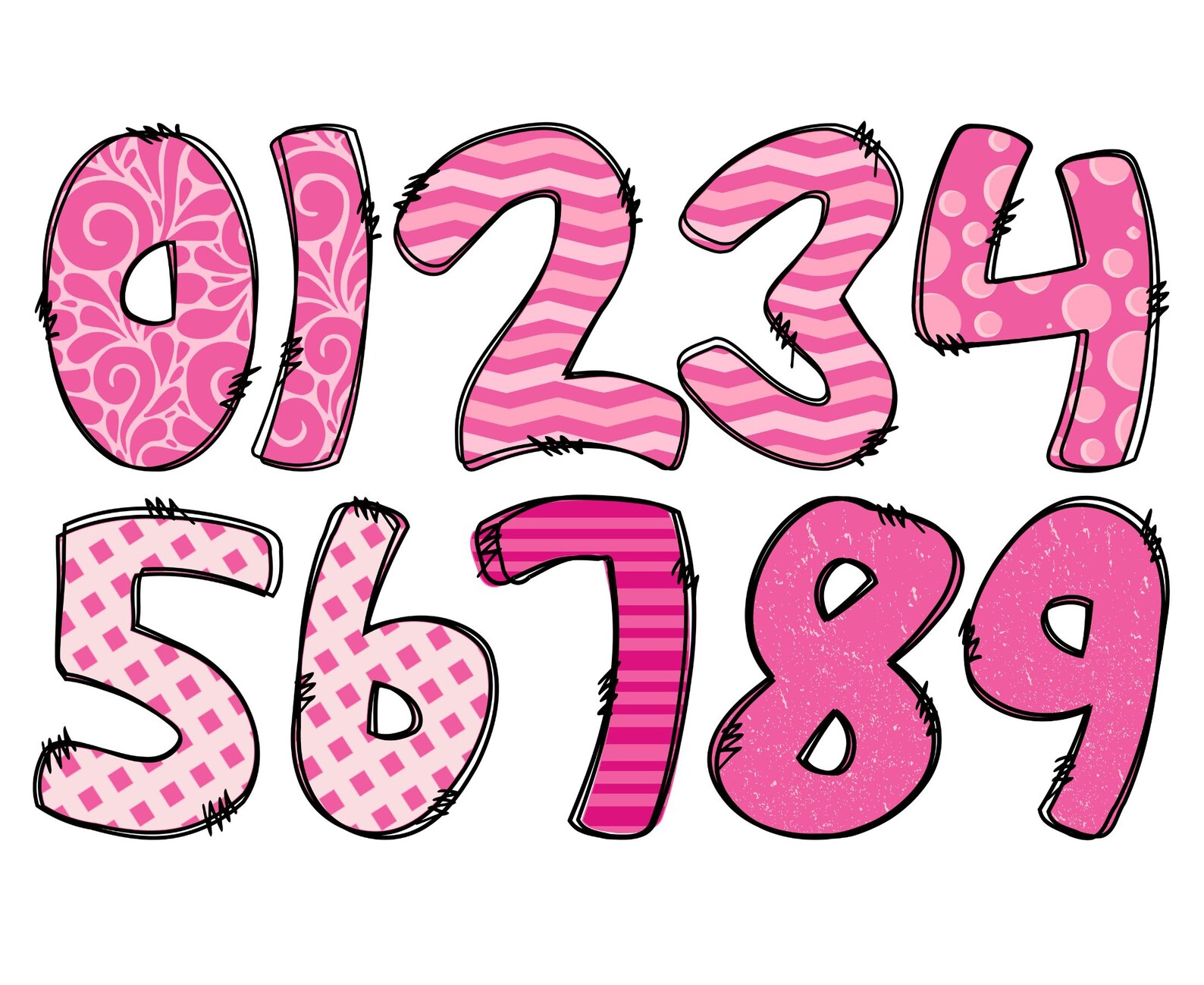 Pink Doodle Alphabet Png, Cute Hand Drawn Pink Letters Clipart, Fun ...