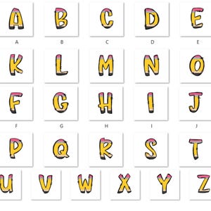 Back to School Doodle Alphabet Bundle Png, School Teacher Alphabet ...