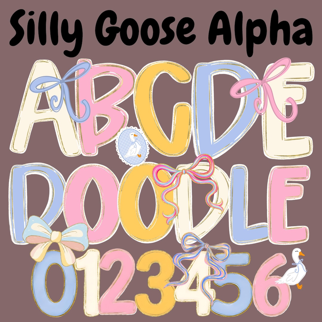 Goose Alphabet PNG, Spring Alpha PNG, Silly Goose Alpha PNG, Coquette ...
