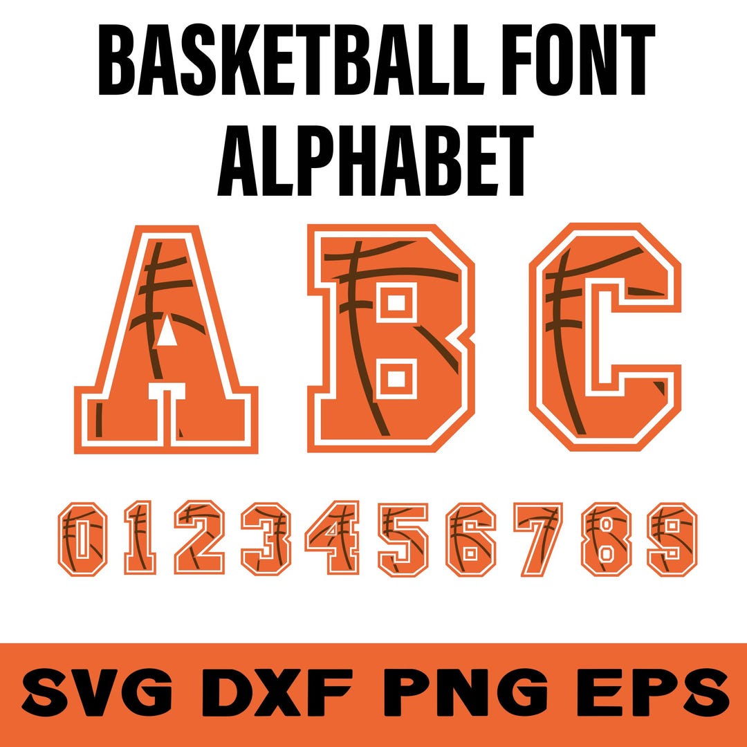 Basketball Font SVG, Basketball Letters SVG Png, Basketball Numbers SVG ...