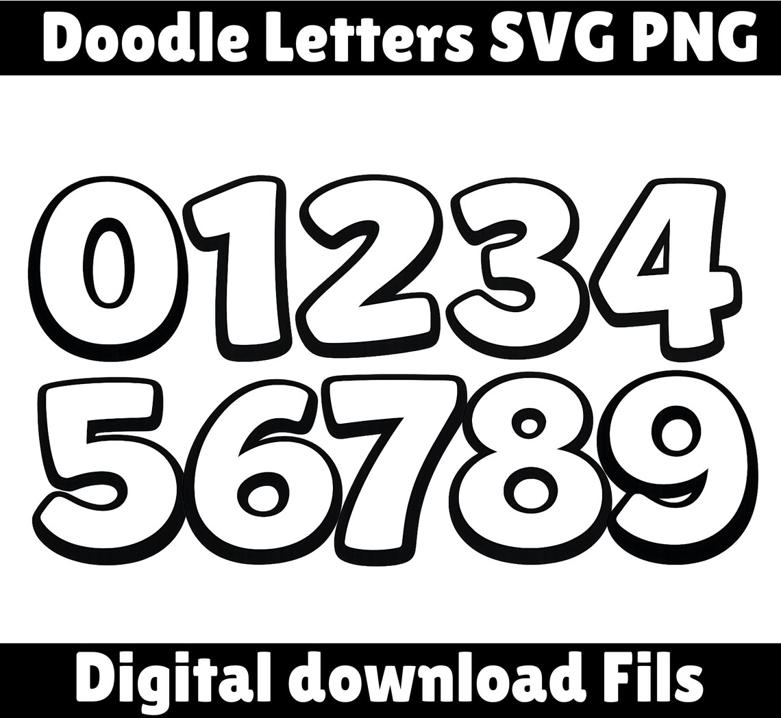 Doodle Bubble Alphabet SVG PNG, Doodle Font Svg, Handwritten Font Png ...