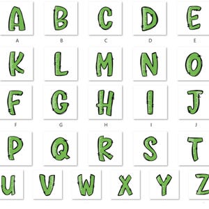 Back to School Doodle Alphabet Bundle Png, School Teacher Alphabet ...
