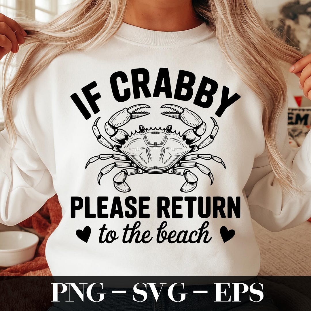 Crabby Beach Boy SVG: Summer Fisherman Clipart (PNG, SVG Digital ...