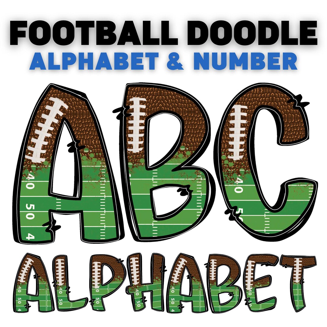Football Font PNG: Doodle Letters Alphabet (digital Download) - Etsy