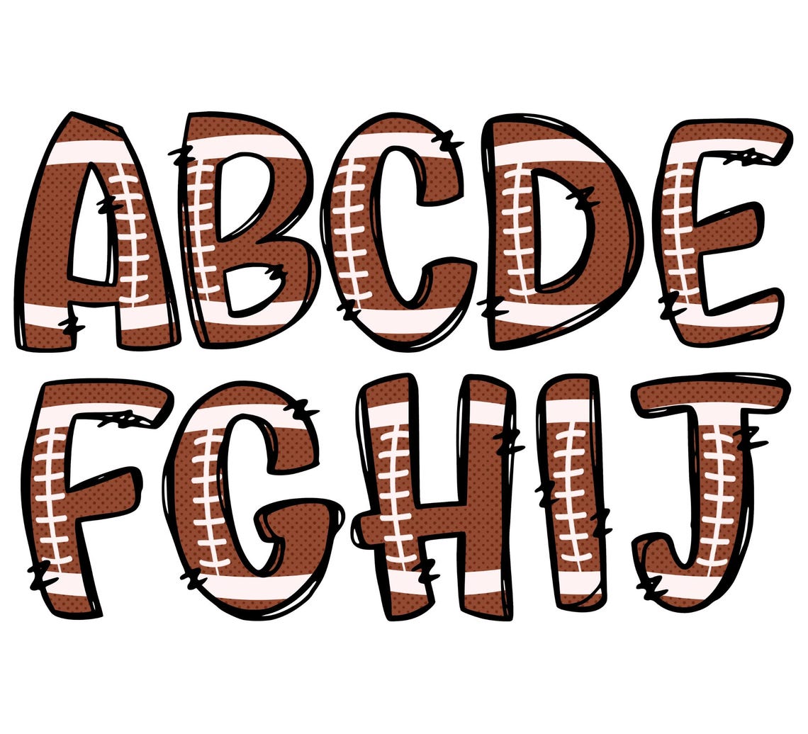 Football Alphabet Doodle Letters Png,football Letters Alphabet ...