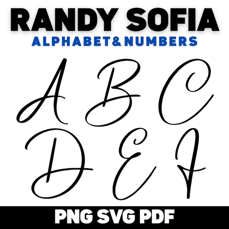 Randy Sofia Font Svg, Script Font Svg, Font With Hearts Svg, Font With ...