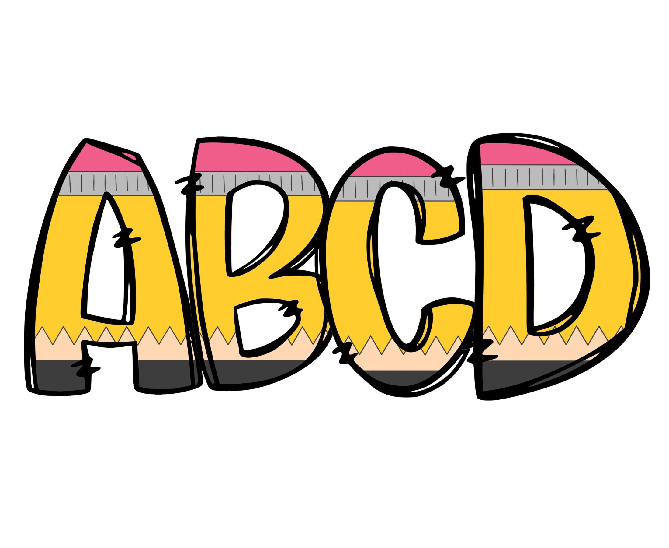 Back to School Doodle Alphabet Bundle (PNG Digital Download - Etsy