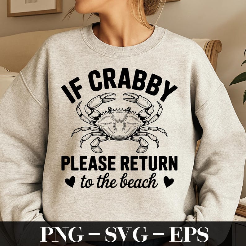Crabby Beach Boy SVG: Summer Fisherman Clipart (PNG, SVG Digital ...