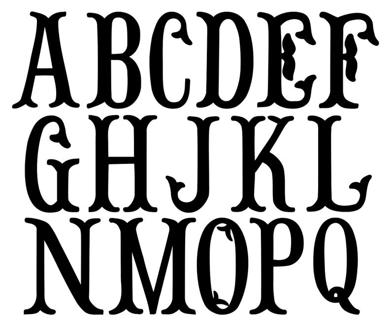 Fishtail Alphabet Monogram Svg Font, Wedding Monogram Svg, Monogram ...