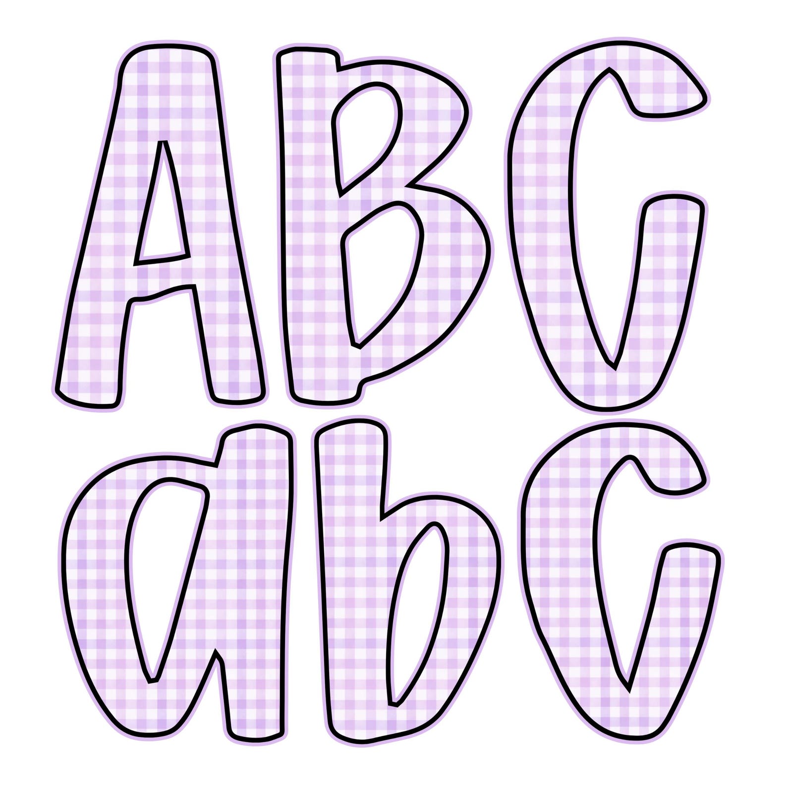 Gingham Doodle Alphabet PNG, Coquette Sublimation Letters, Checkered ...