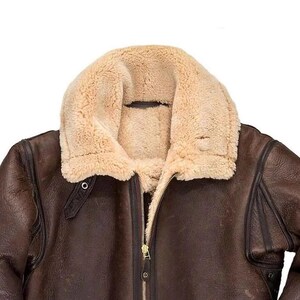 Men's B3 Bomber Shearling Leather Jacket: Tom Hardy Dunkirk Aviator ...