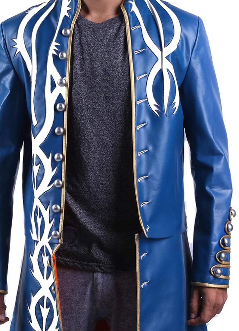 Dante Devil May Cry 3 Leather Trench Coat | DMC Dante Cosplay Blue Coat ...