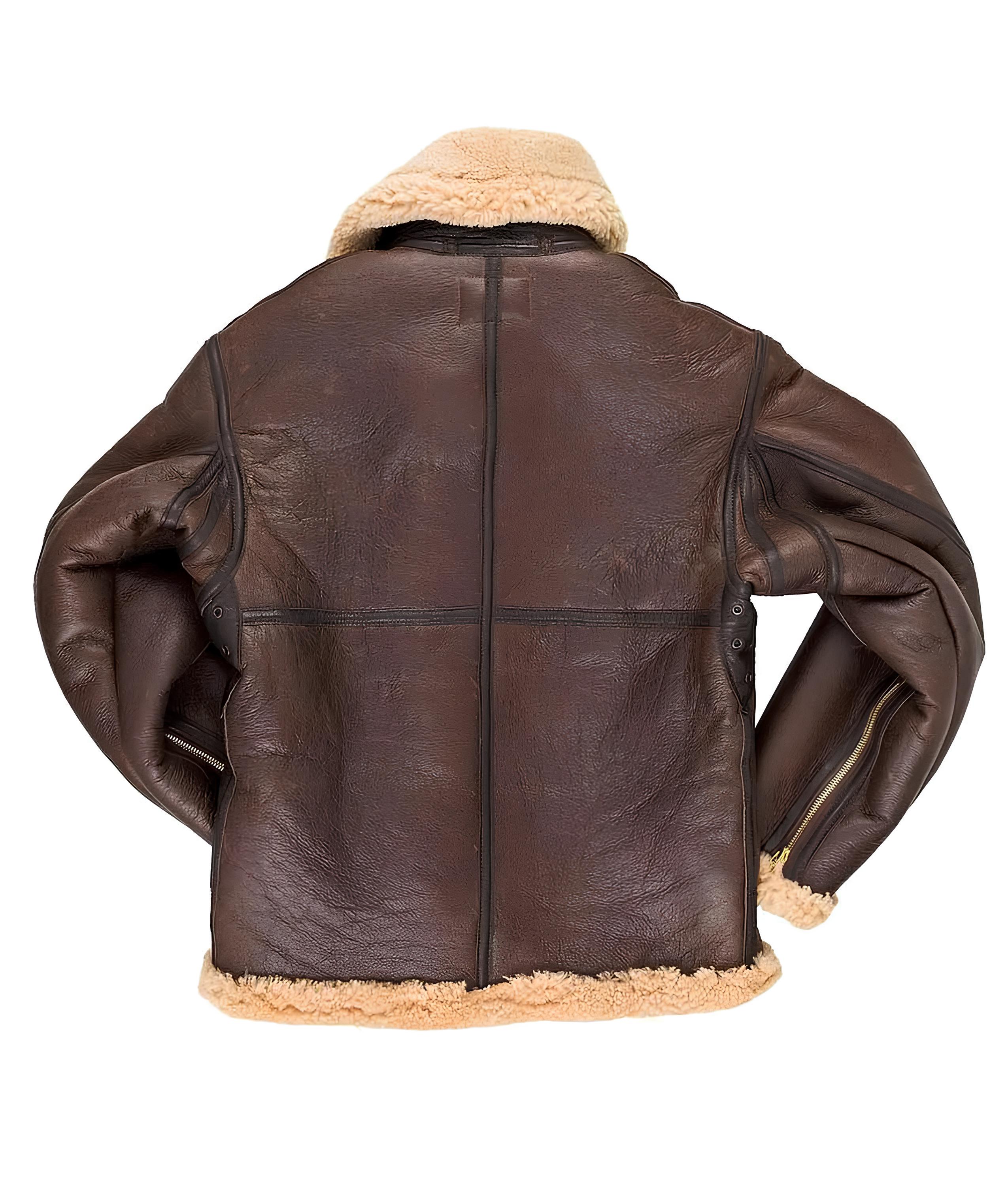 Men's B3 Bomber Shearling Leather Jacket: Tom Hardy Dunkirk Aviator ...