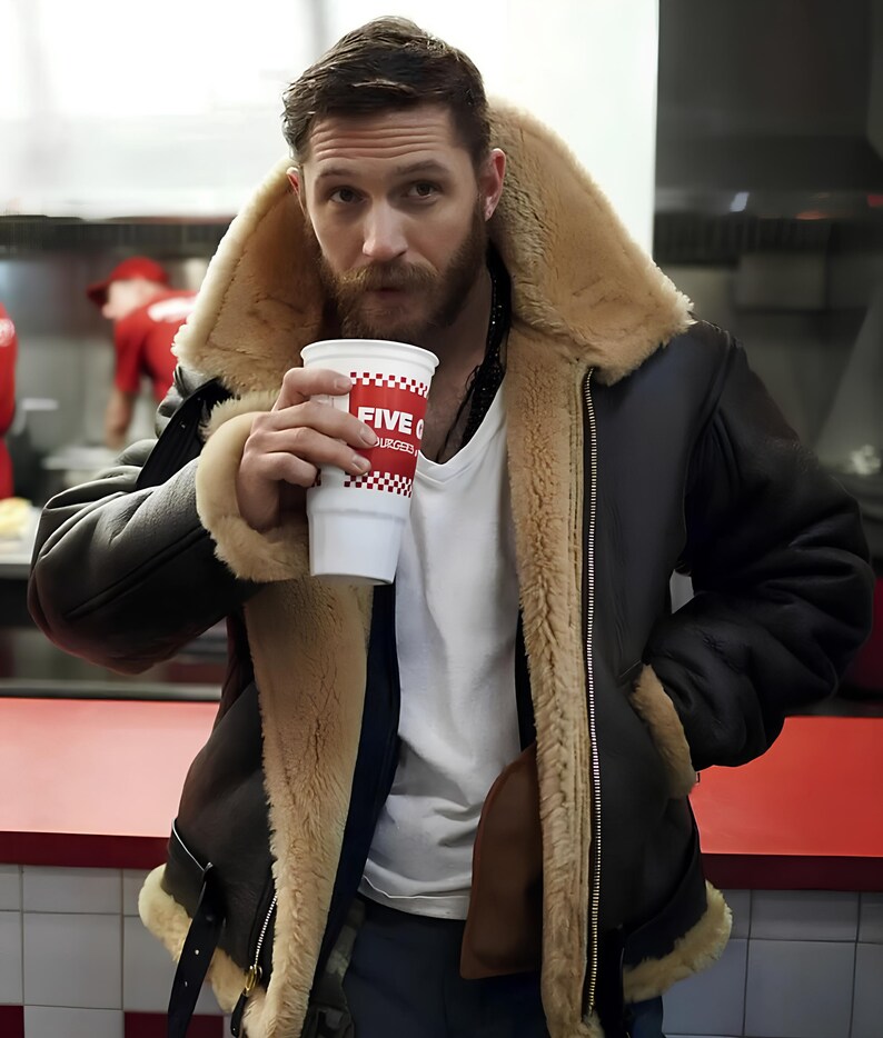 Men's B3 Bomber Shearling Leather Jacket: Tom Hardy Dunkirk Aviator ...