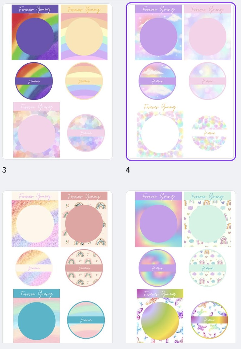 Rainbow Badge Button Templates, 58mm Editable Designs (digital Download ...