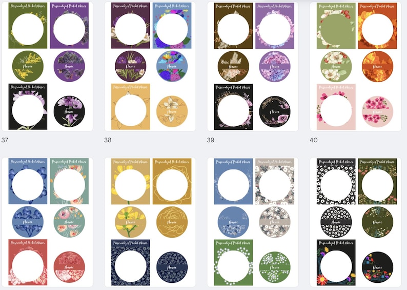 150 Editable Pocket Mirror Design Templates W/ Backcard for Packaging ...