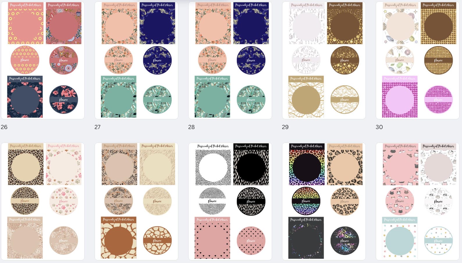 138 Pocket Mirror Design Templates | 58mm | Editable Digital Download ...