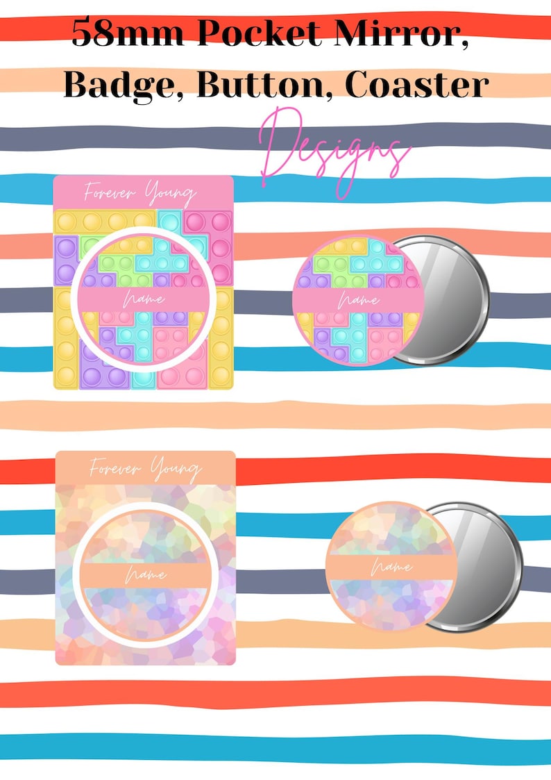 174 Rainbow Editable Personalized Badge, Button, Coaster & Mirror ...