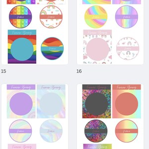 Rainbow Badge Button Templates, 58mm Editable Designs (digital Download ...