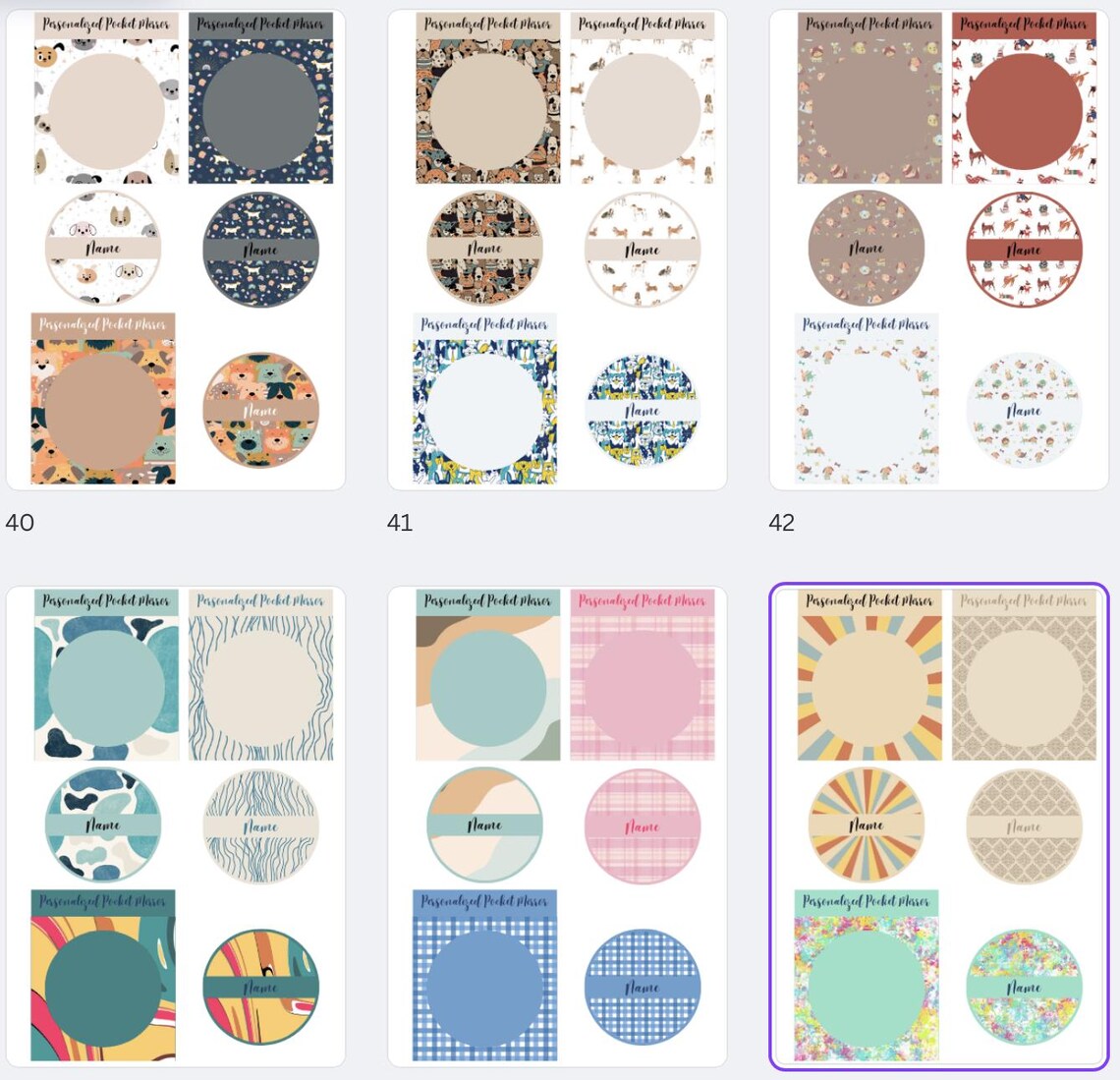Floral Pocket Mirror Design Templates | 58mm, Editable (digital ...