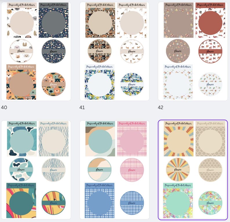 138 Pocket Mirror Design Templates | 58mm | Editable Digital Download ...